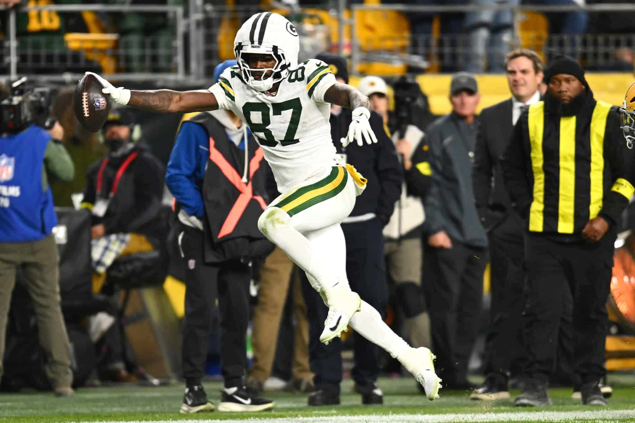 Romeo Doubs Shows Off New Packers Guardian Cap